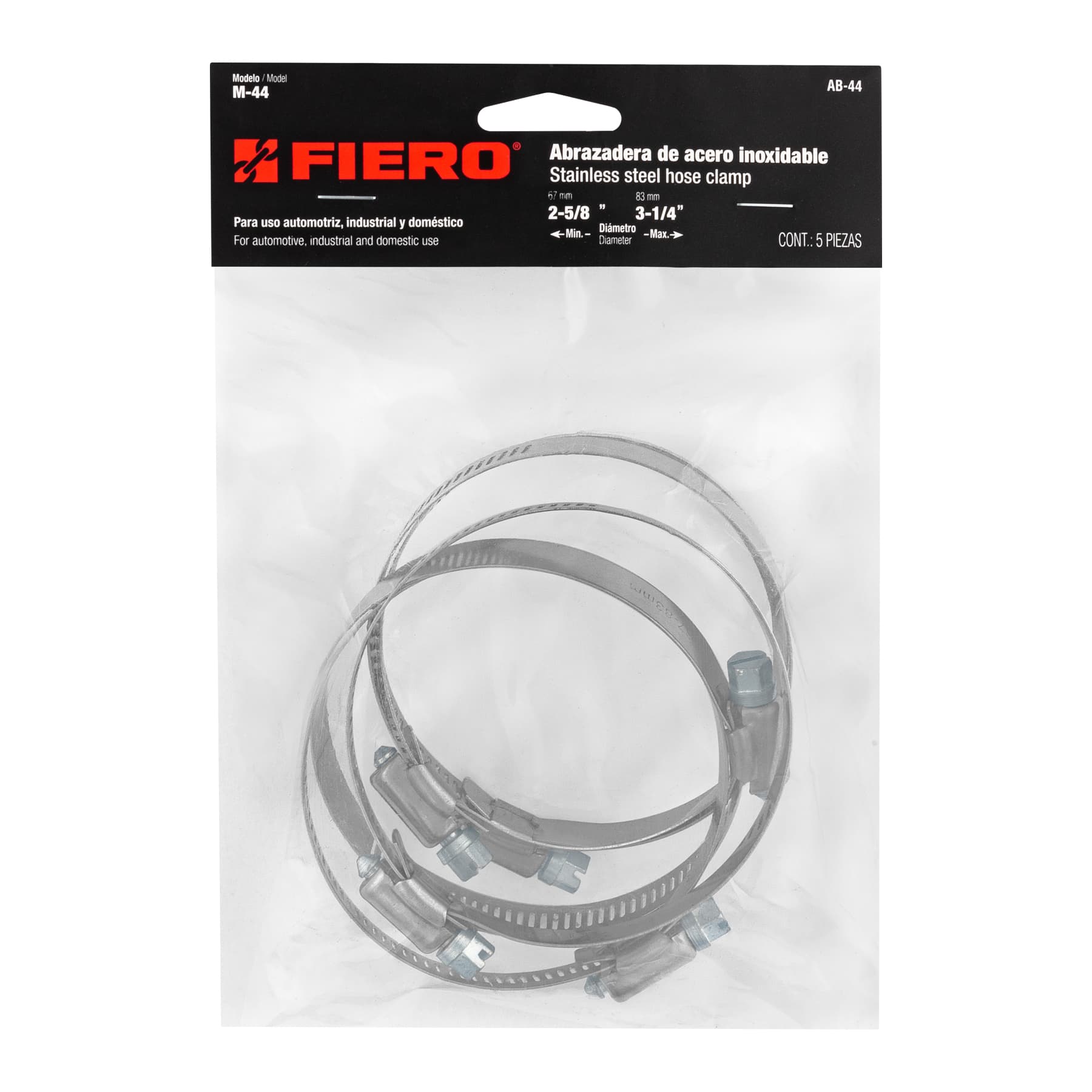 Abrazadera Sin Fin No 44 Bolsa 5 Piezas Fiero