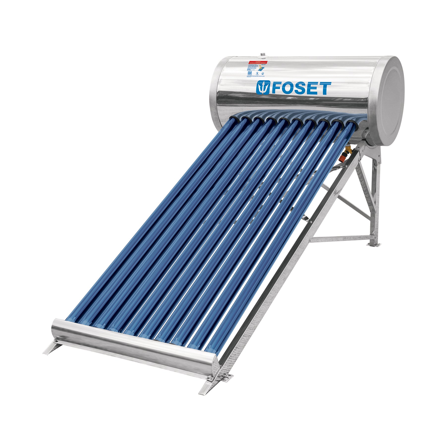 Calentador Solar de Agua de Baja Presion 10 Tubos 130 Litros Foset