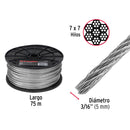 Cable de Acero 7 x 7 Hilos Fiero 3/16" (5 mm)