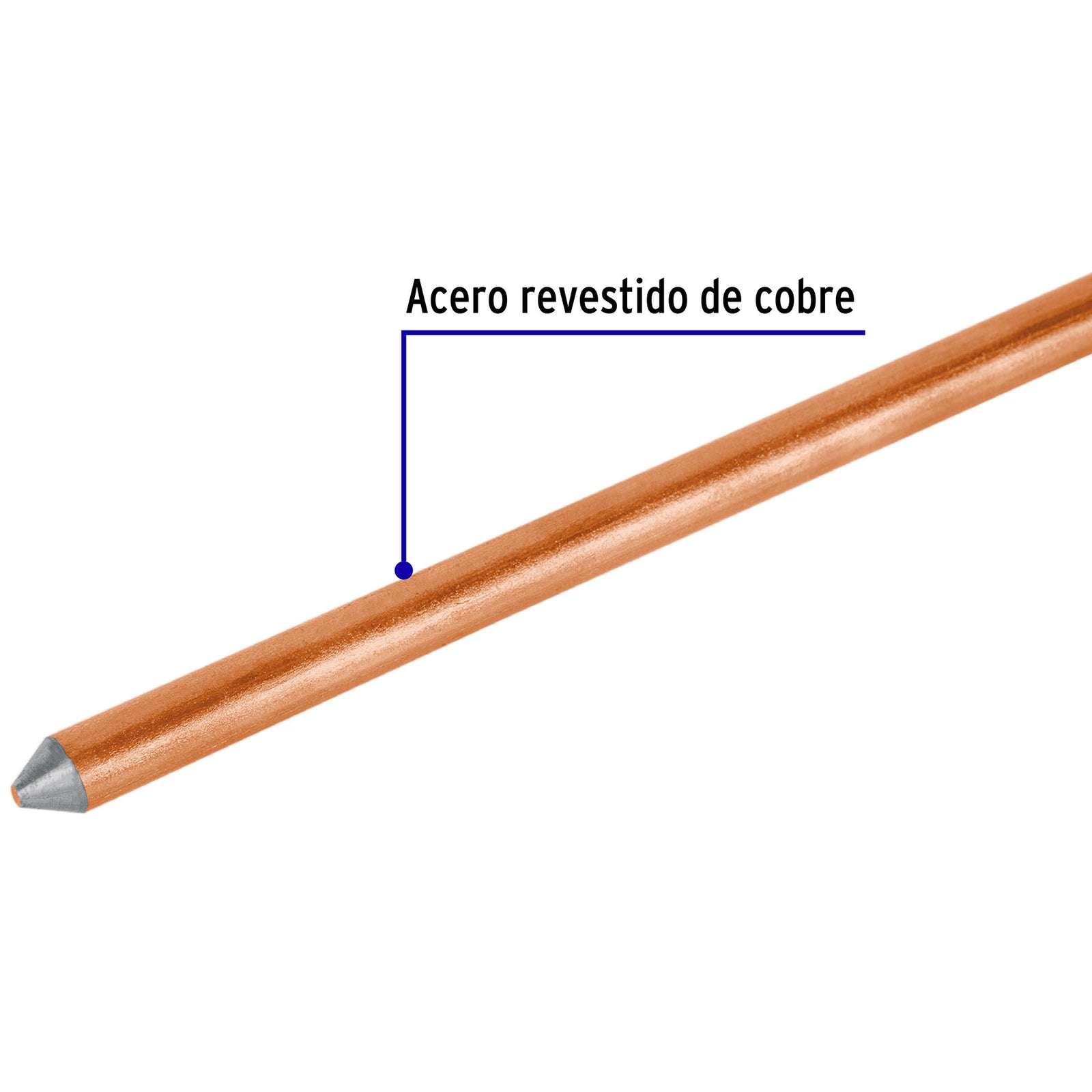 Varilla Copperweld 1/2" X 1.5 Metros de Largo Volteck