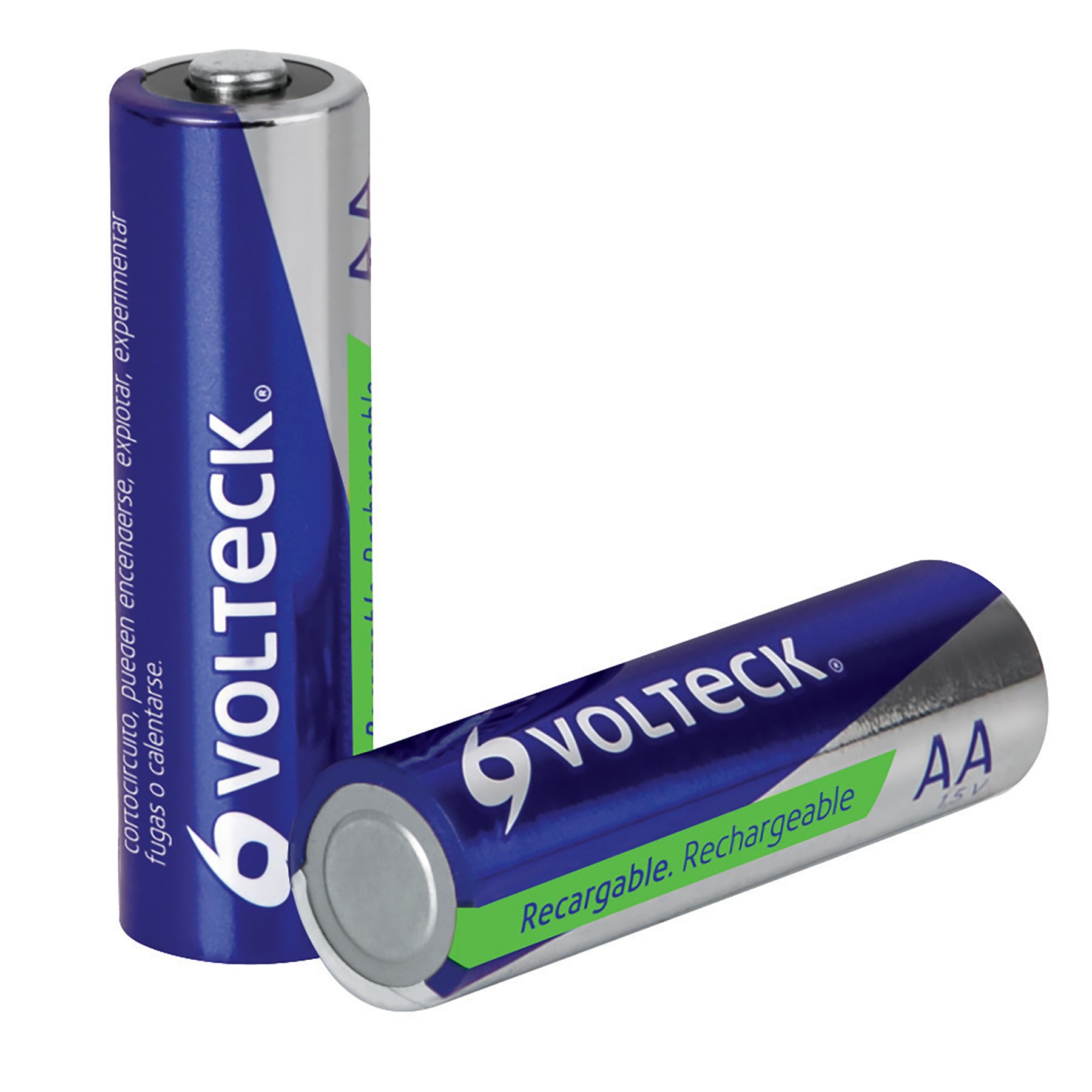 Pilas Recargables AA Larga Duracion 2,500 mAh 2 Piezas Volteck