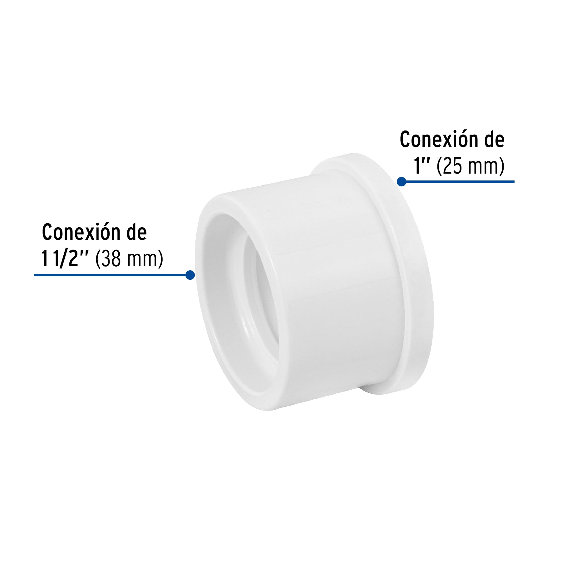 Reduccion Bushing PVC Hidraulico 1"1/2 x 1"