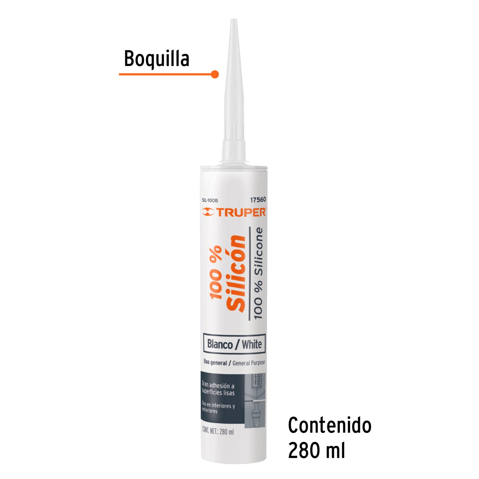 Silicon Multiusos Cartucho 280 ml Truper Blanco