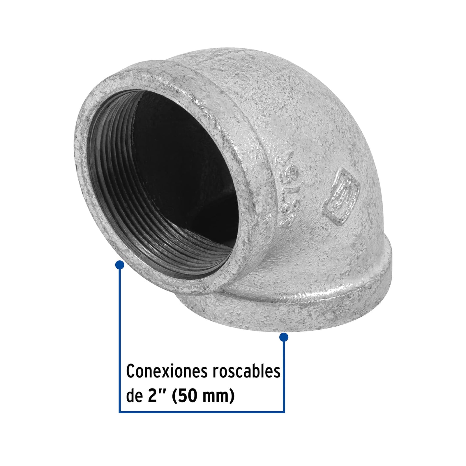 Codo Galvanizado 90° x 2" (50 mm) Galvaflow
