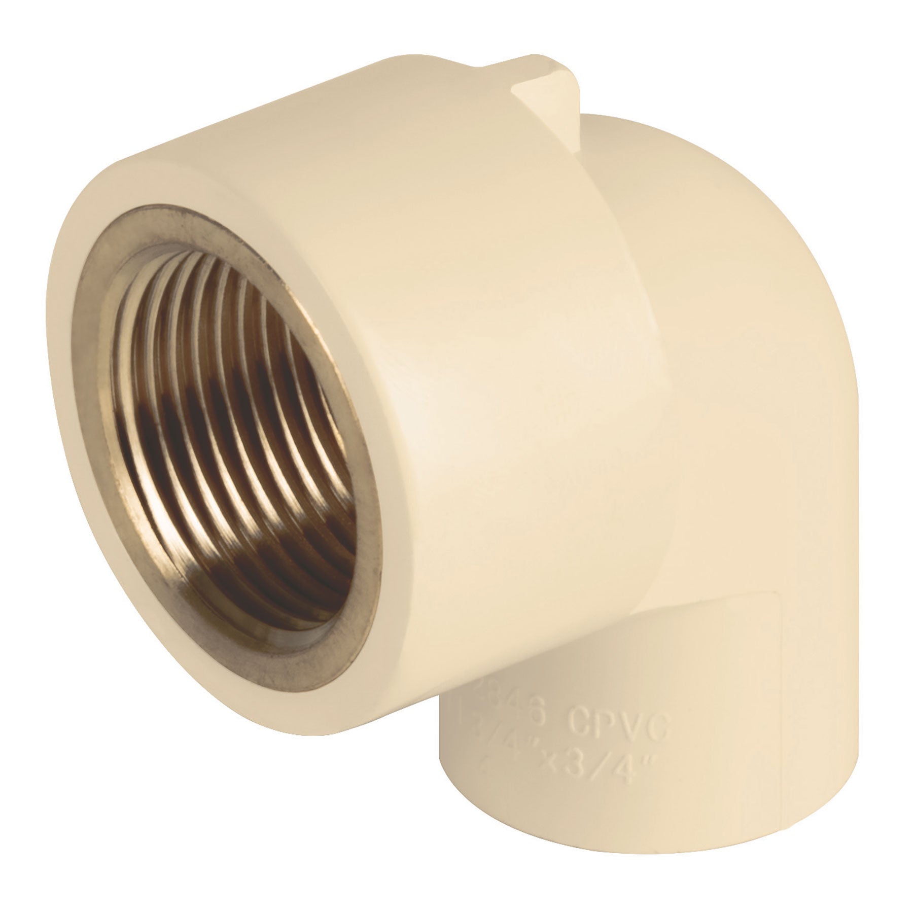 Codo CPVC 90° Rosca Interior Inserto de Laton Hidroflow 3/4" (19 mm)
