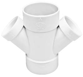 Yee PVC Sanitario Doble Reducida 2" (50 mm) X 4" (100 mm) X 2" (50 mm)